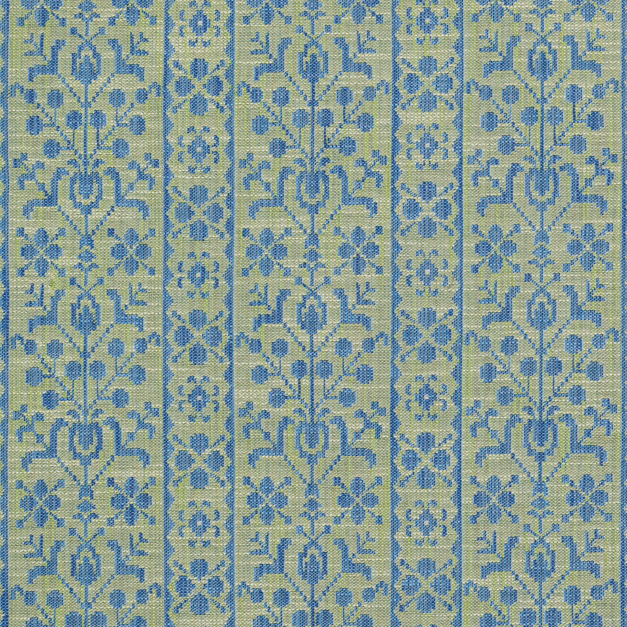 Georgina Performance Fabric Grass Green & Blue – Sister Parish