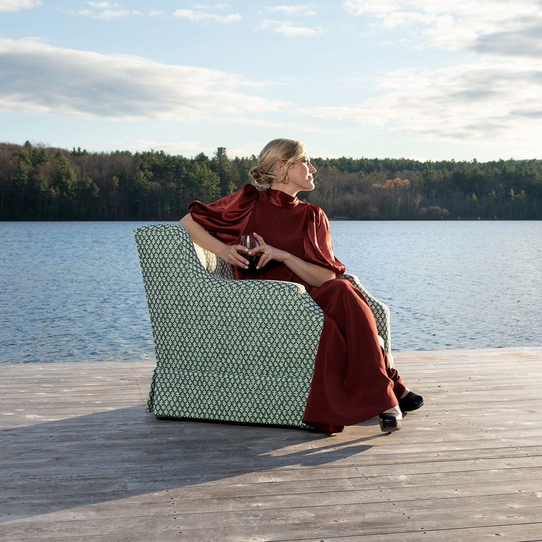 Burma Performance Fabric( Reversible) Spruce – Sister Parish